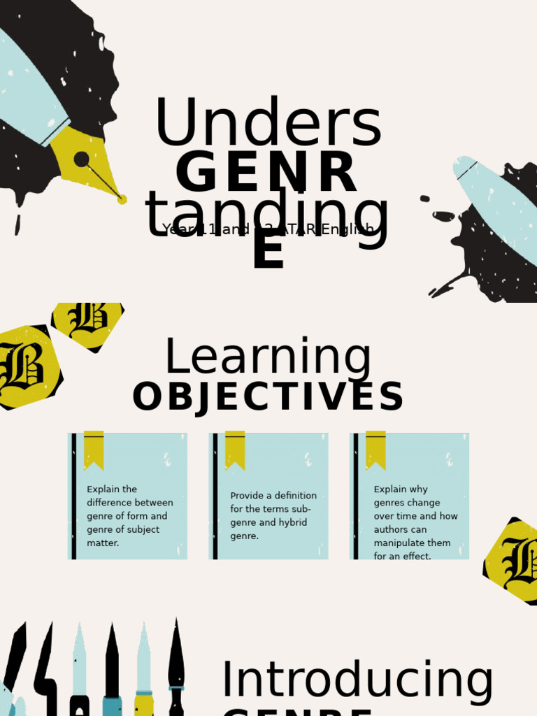 Colourful Illustrative English Genre Types and Conventions Presentation ...