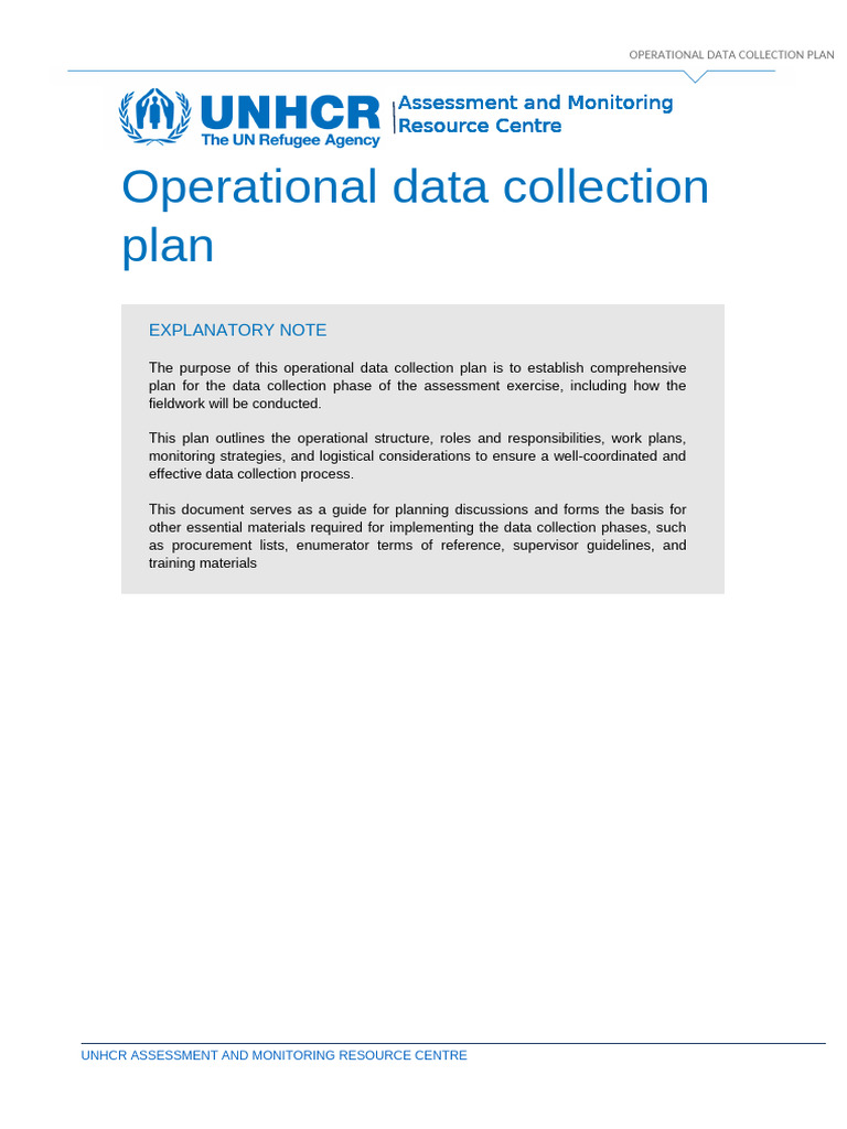 Operational Data Collection Plan Template | PDF