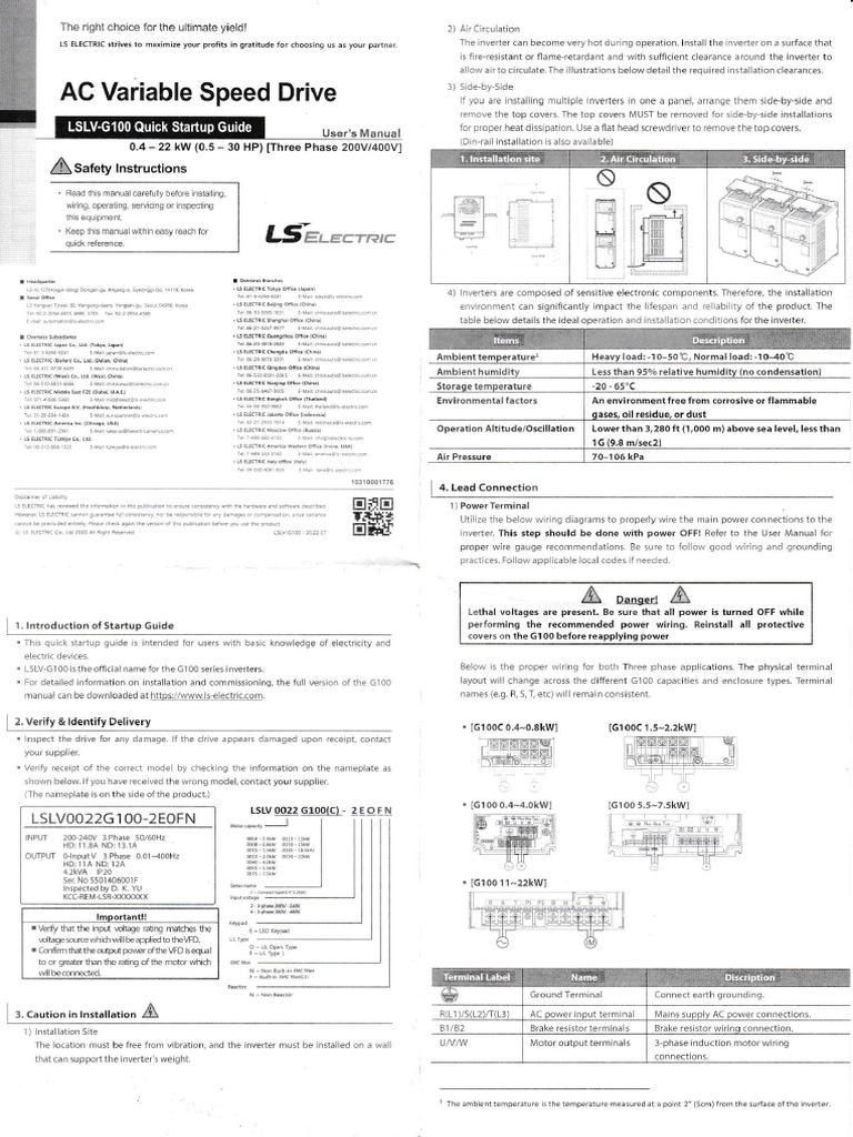 LSLV-G100 Quick Startup Guide | PDF | Electrical Engineering | Electricity
