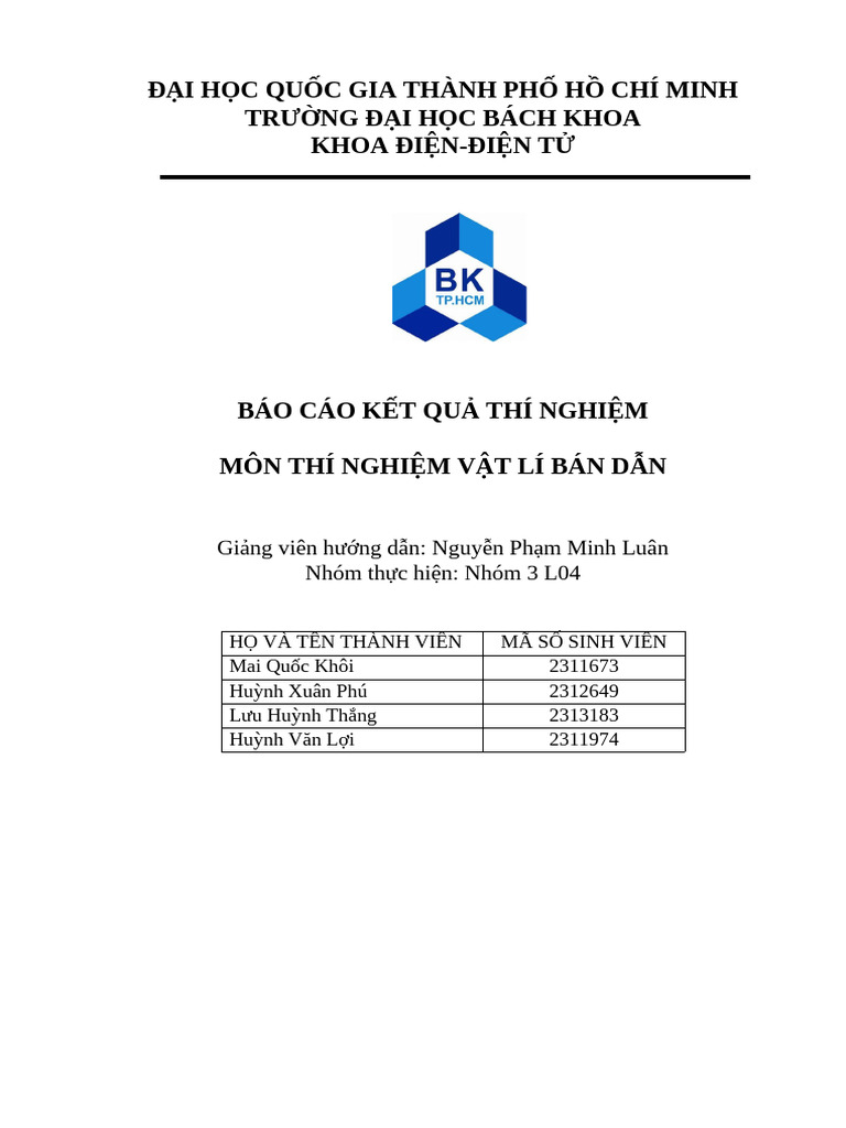 VLBD Báo Cáo Full | PDF