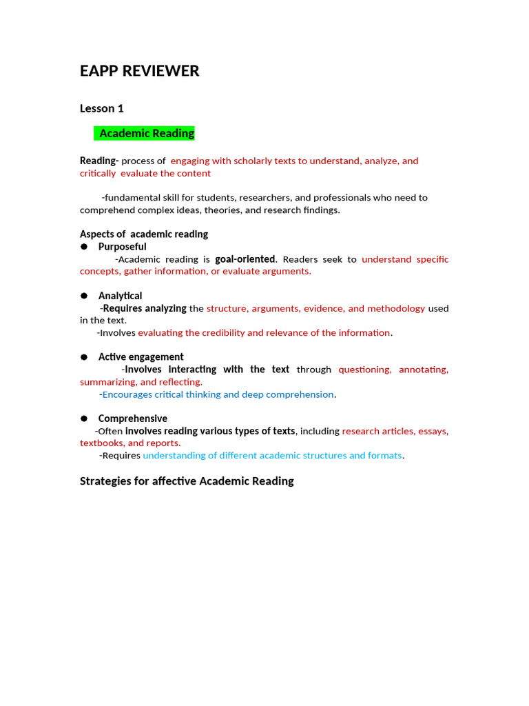 EAPP REVIEWER 1st Q | PDF | Survey Methodology | Questionnaire