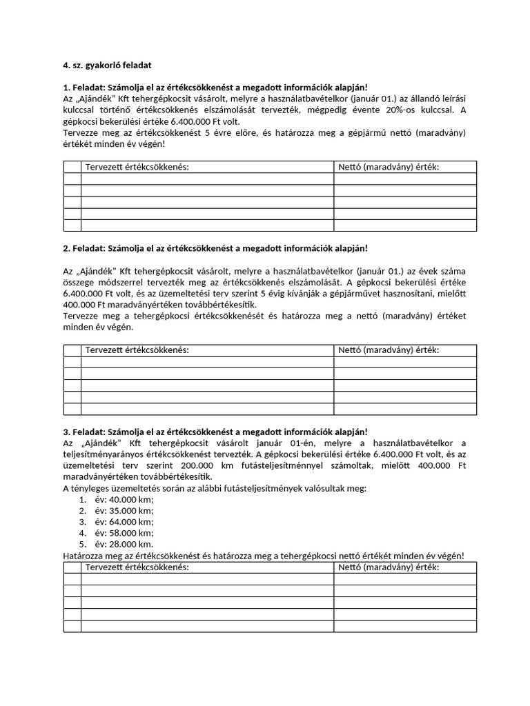 Sz. Gyakorló Feladatsor | PDF