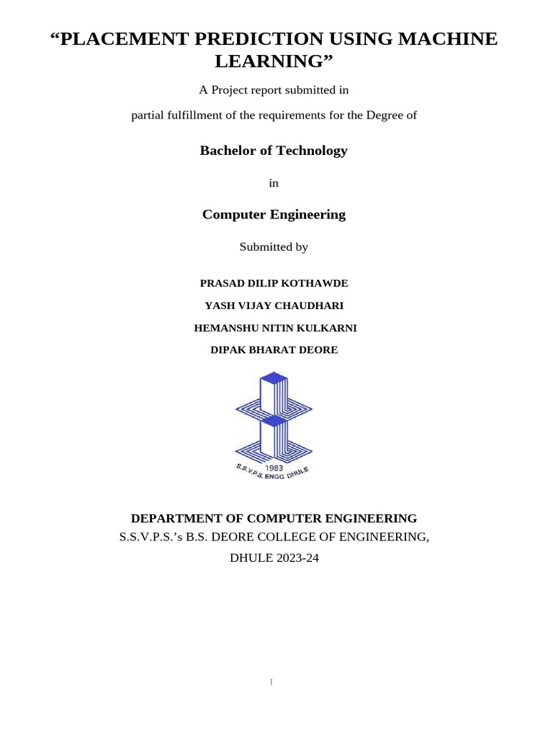Placement Prediciton Report | PDF