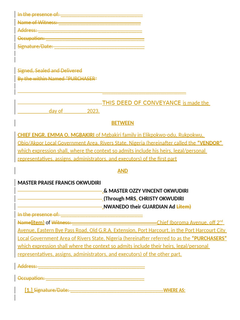 Deed of Conveyance | PDF