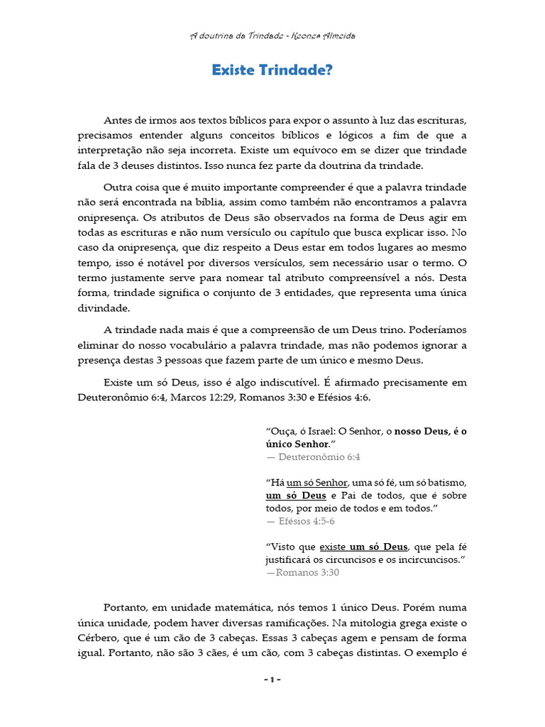 A Trindade de Deus | PDF