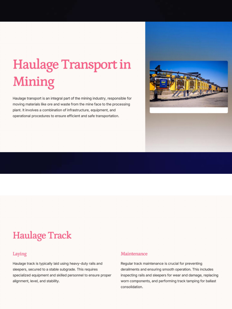 Haulage System in Mines | PDF