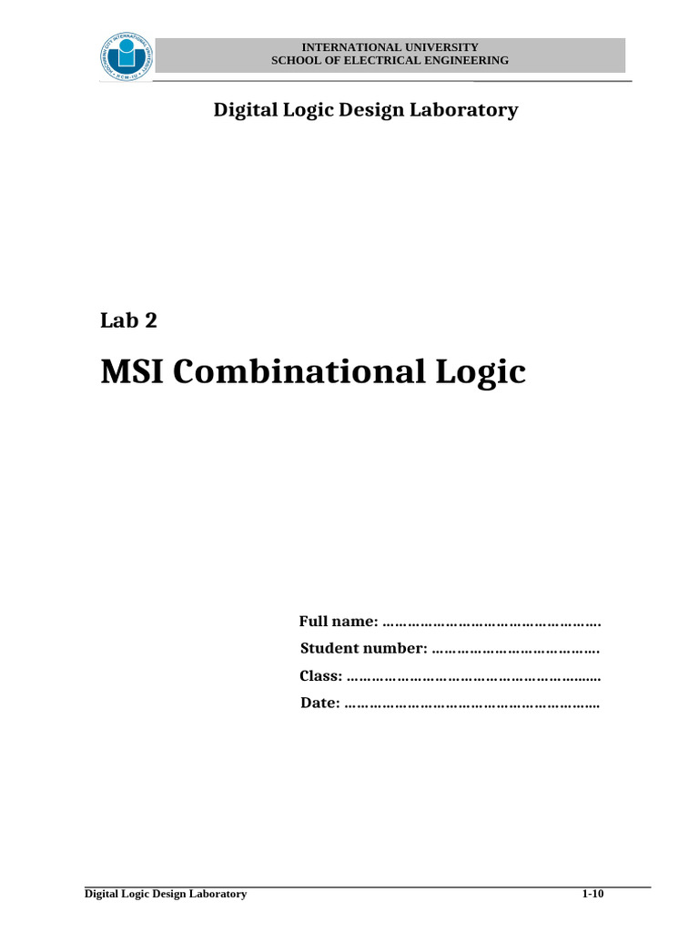 Lab 2 | PDF | Logic Gate | Digital Electronics