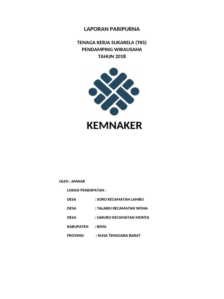 Laporan Paripurna TKS Word 2018 | PDF | Business