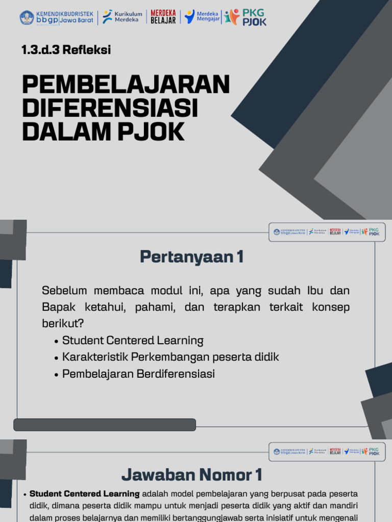 1.3 Refleksi - Pembelajaran Diferensiasi Dalam PJOK | PDF
