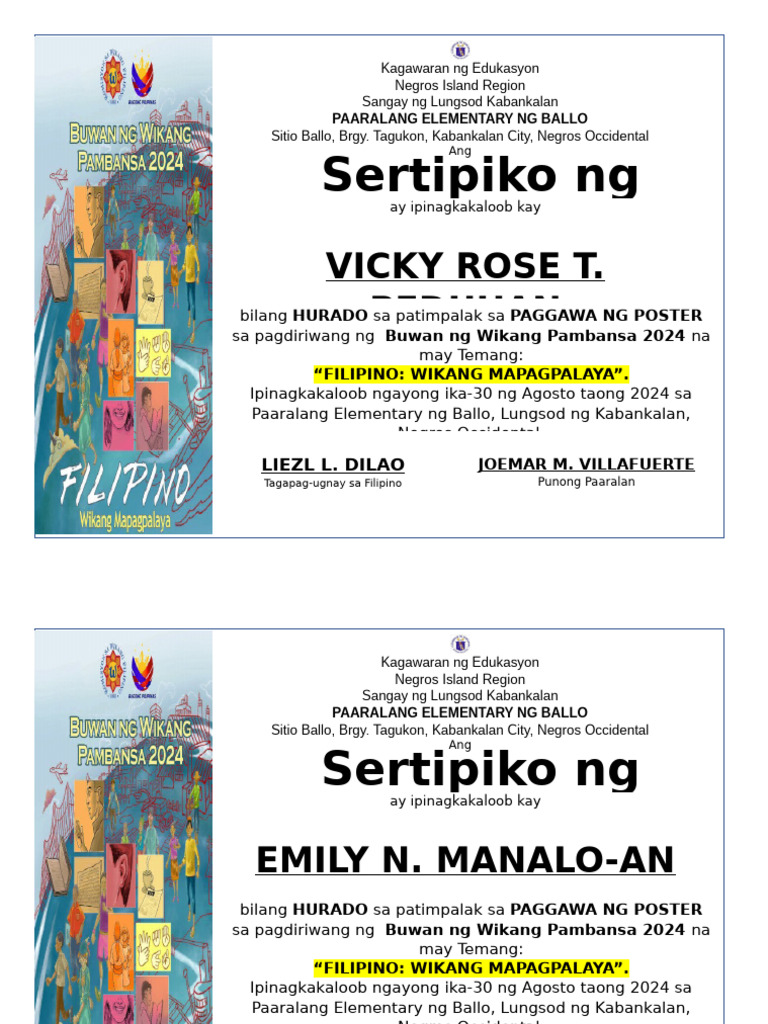 Hurado Certificates | PDF