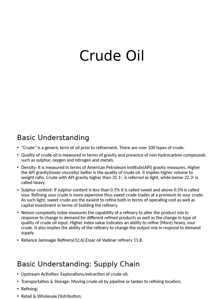 Crude Oil Pdf