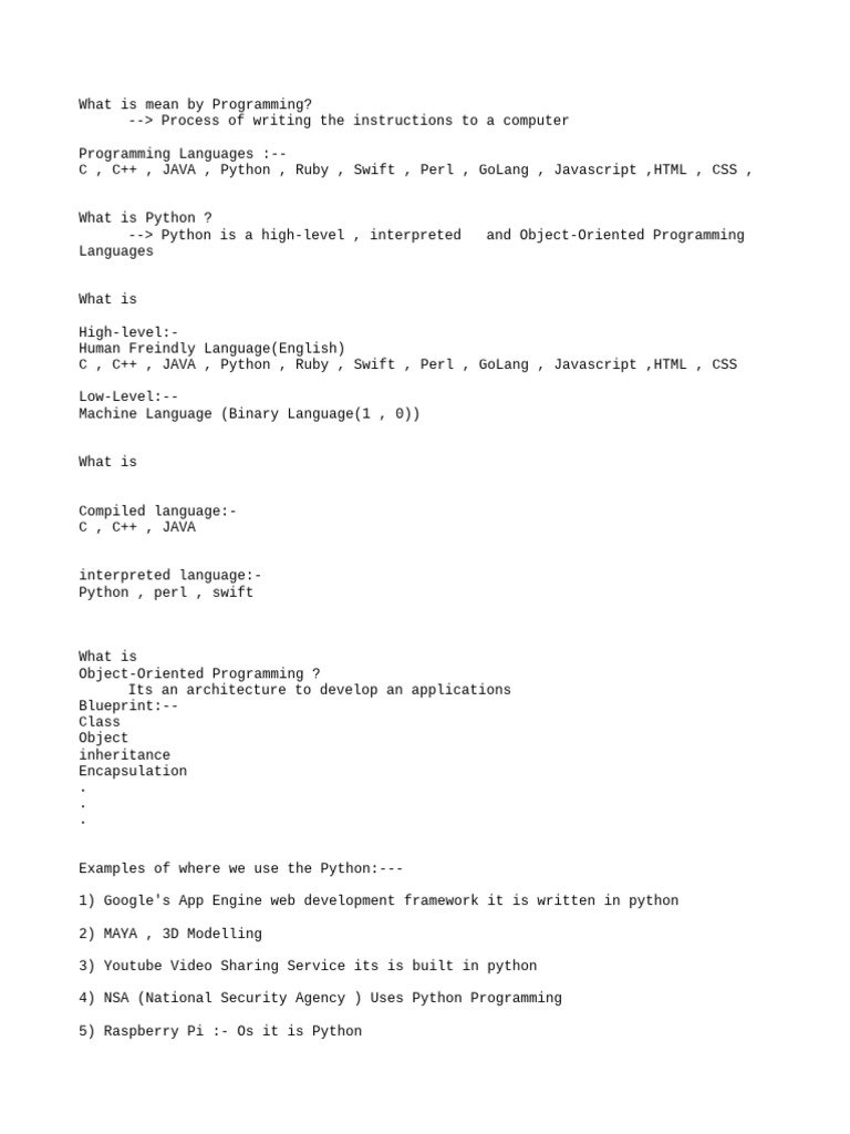 python introduction | PDF python introduction | PDF