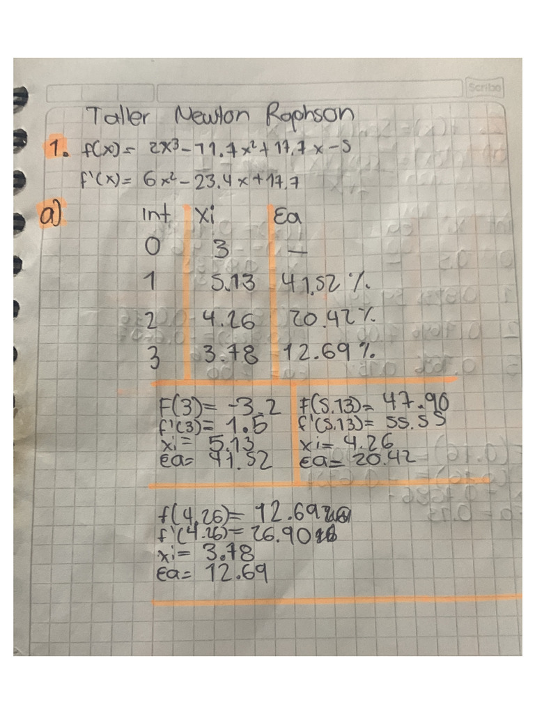 Taller Newton Raphson | PDF Taller Newton Raphson | PDF