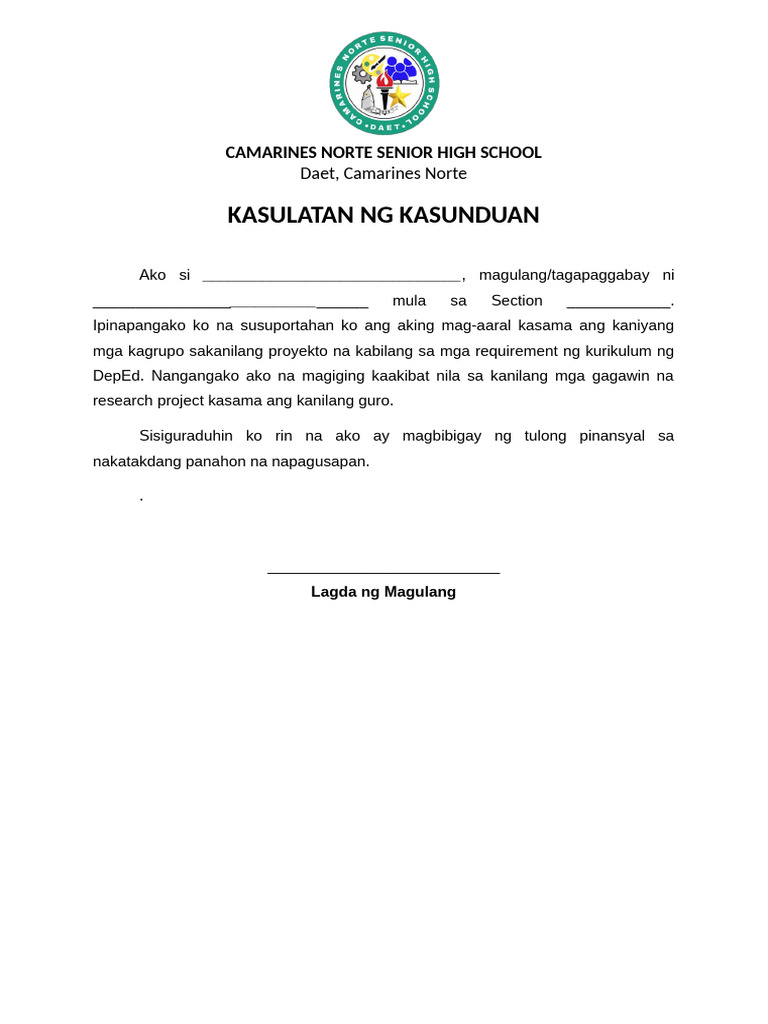 Kasulatan NG Kasunduan | PDF