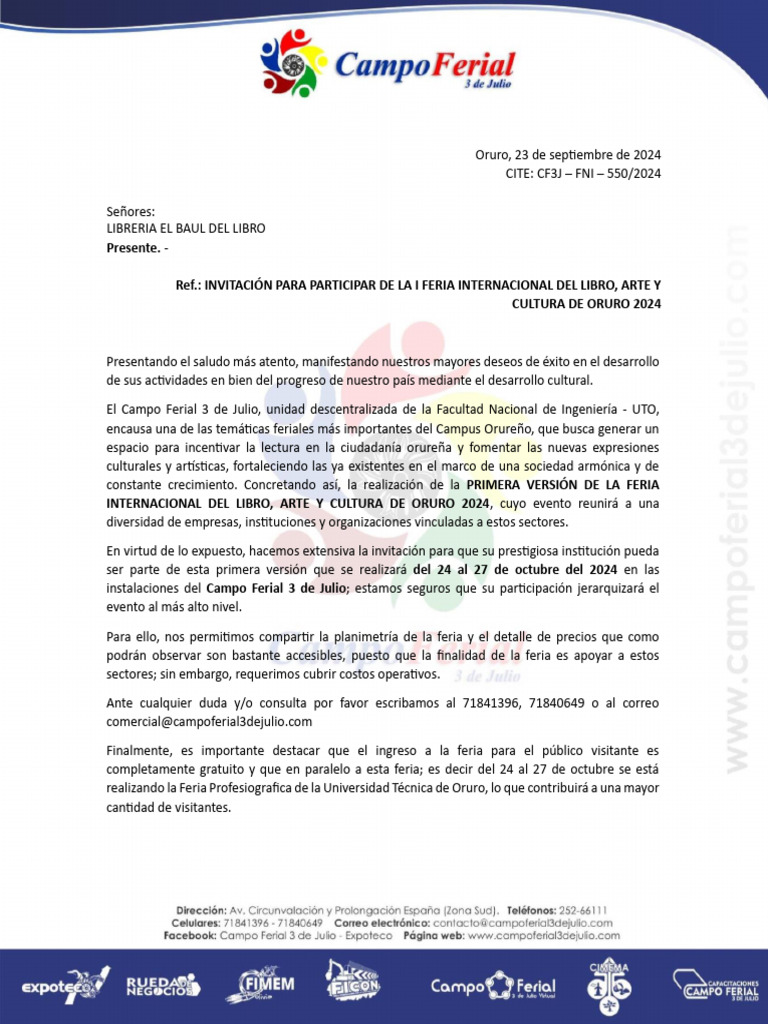 Invitacion 550 Filart | PDF