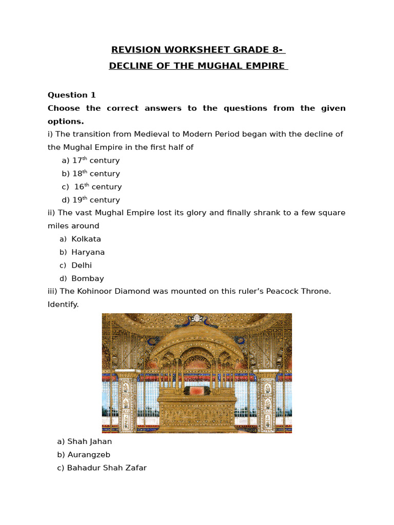 RW Grade 8 The Decline of The Mughal Empire 1725589365 | PDF