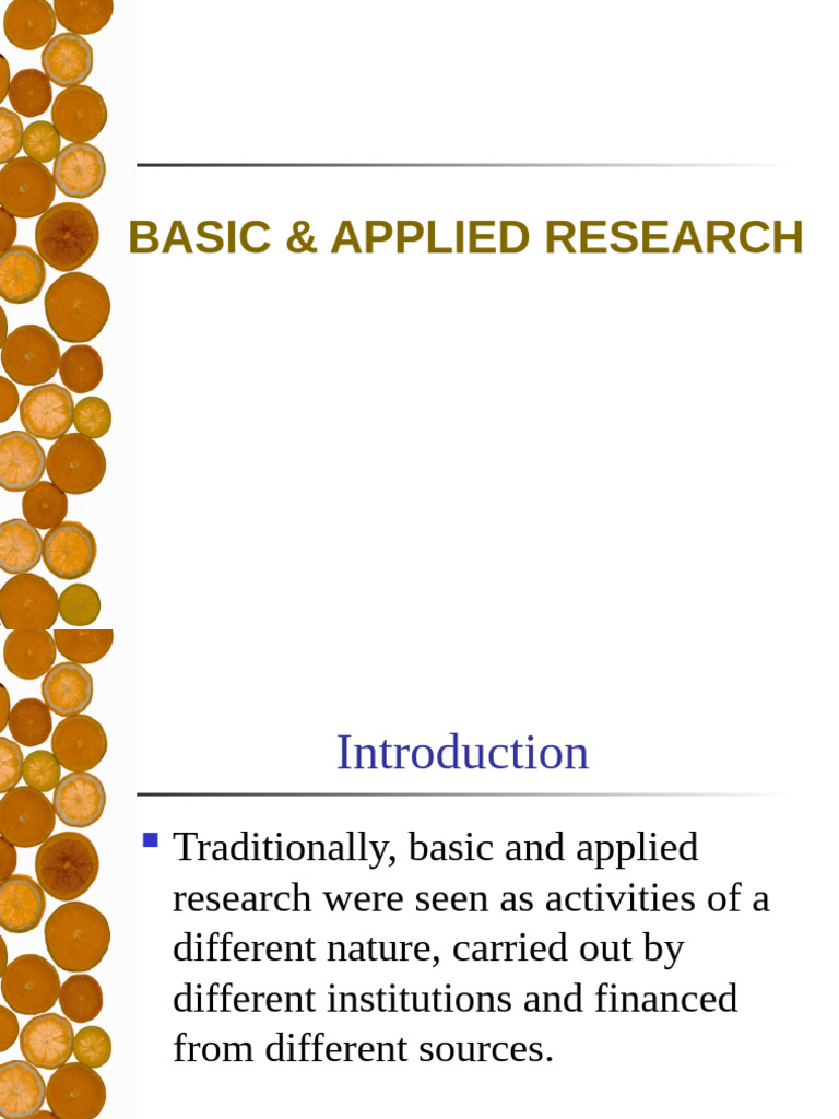 Basic vs Applied Research | PDF