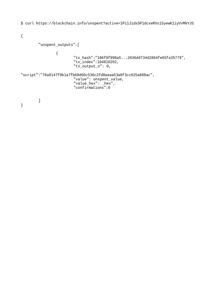 Blockchain Unspent or Unconfirmed Transaction Scripttxt | PDF