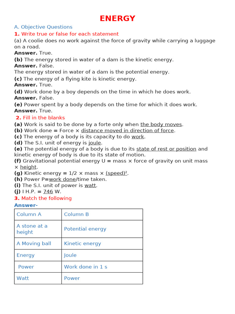 Physics Energy | PDF