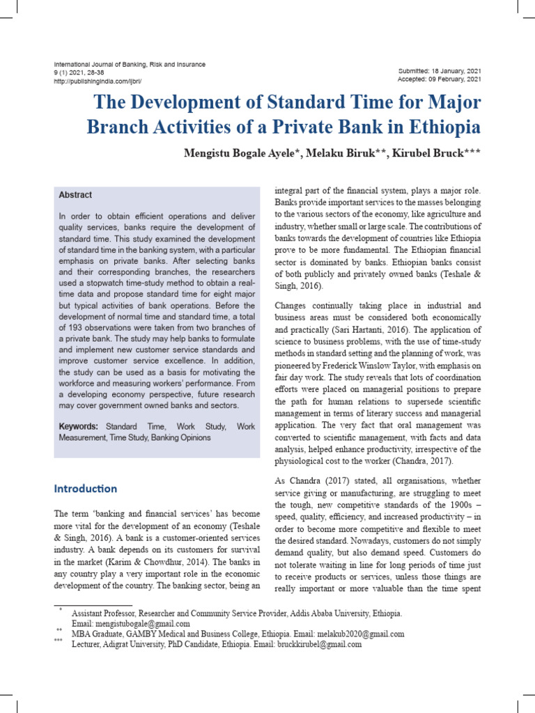 The Development of Standard Time For Maj | PDF | Quantitative Research ...