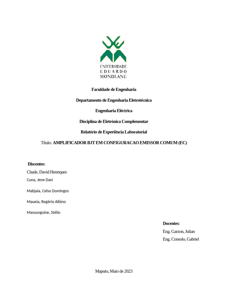 Universidade Eduardo Mondlane EC | PDF