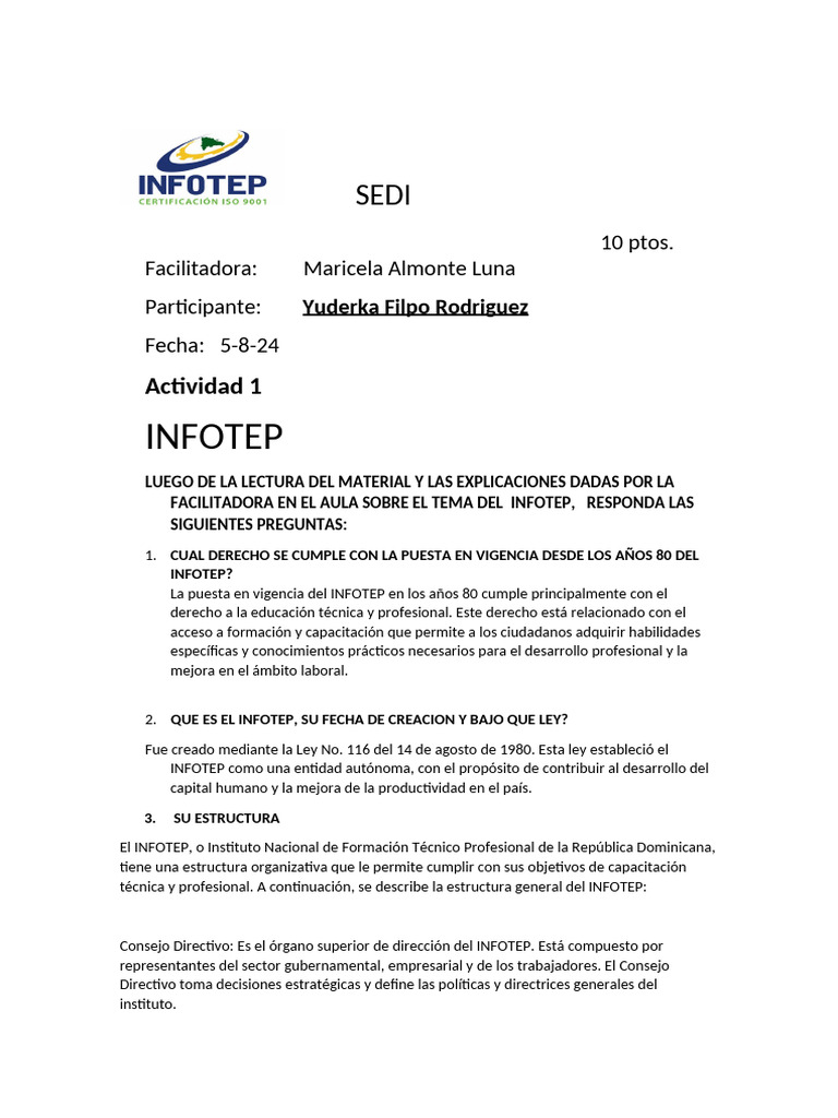 Infotep, Pract.1,24 | PDF
