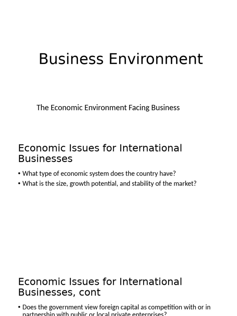Economic Environment 1 | PDF