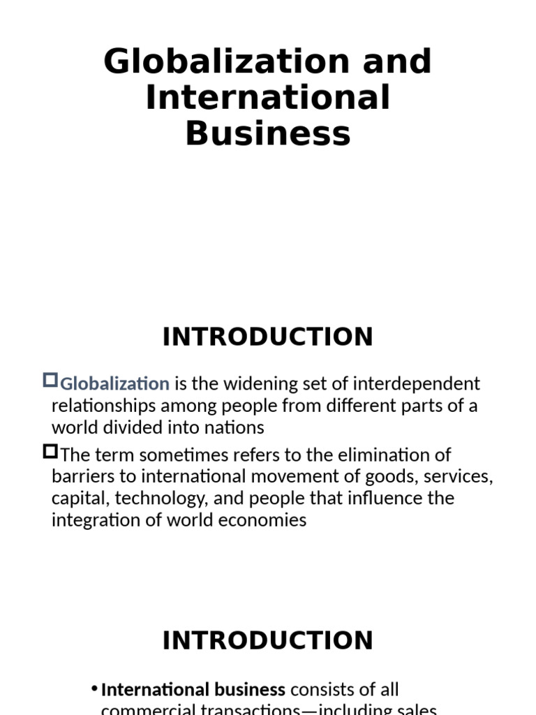 Globalization and International Business-1 | PDF