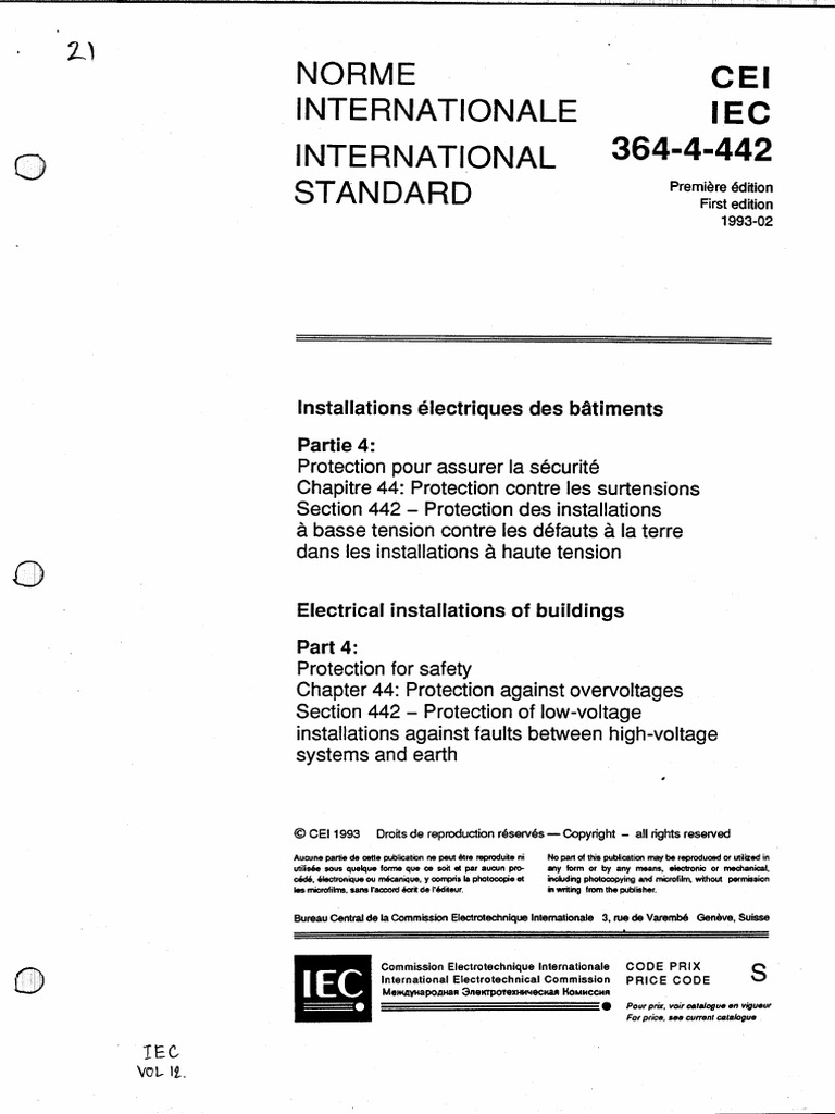 IEC 60364-4-442-1993 Scan | PDF