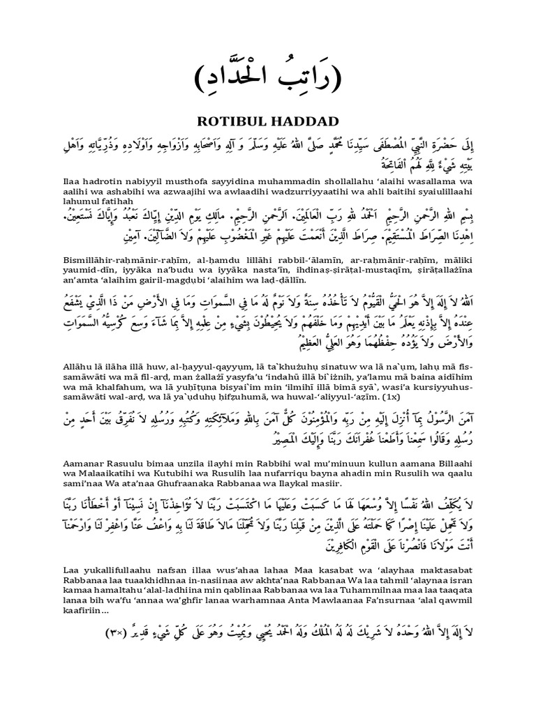 Rotibul Haddad Arab Dan Latin | PDF | Graphemes | Orthography