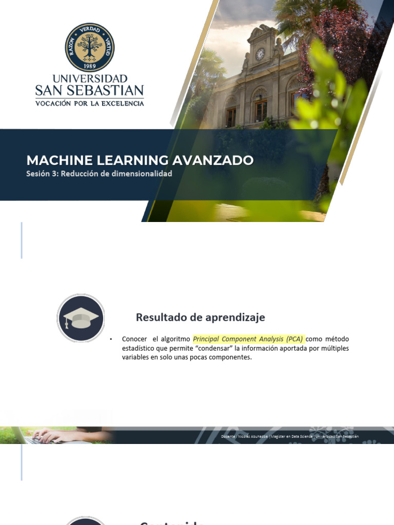 Sesión 3 Reducción de Dimensionalidad | PDF | Análisis de componentes ...