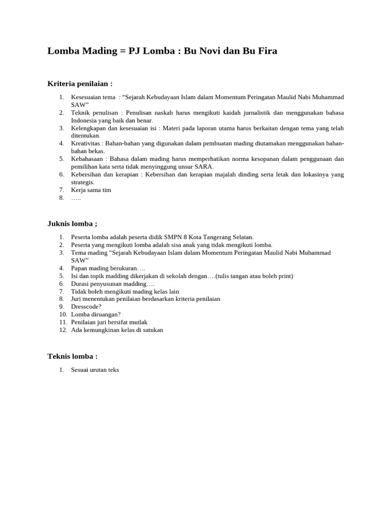 Lomba Mading | PDF