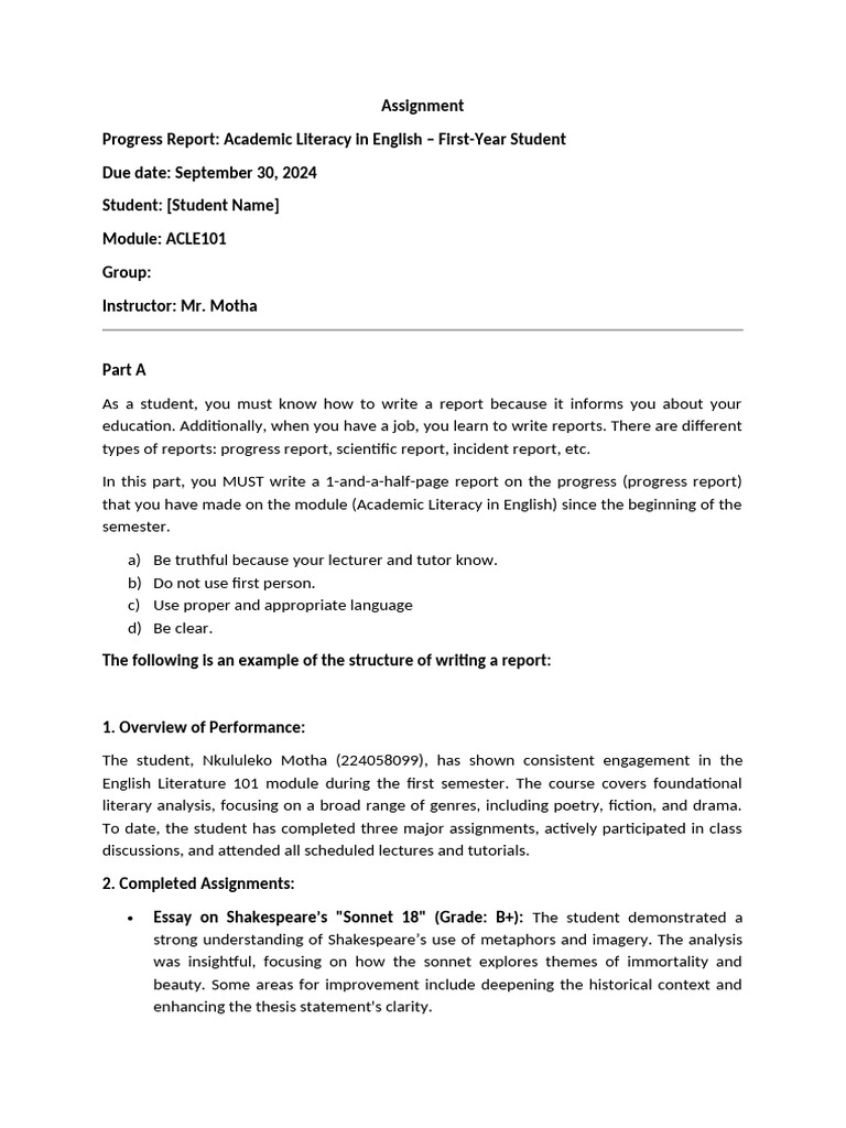 Report Writing and Assignment | PDF | Essays | Critical Thinking