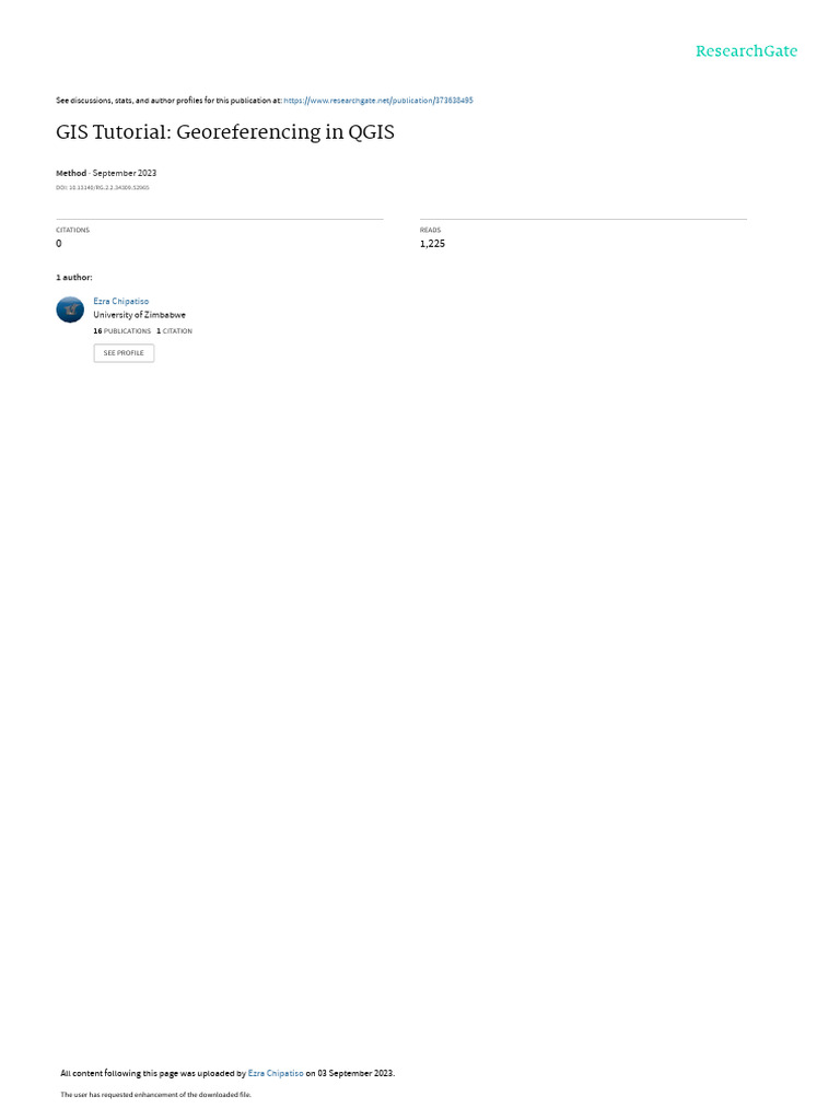 GIS Tutorial Georeferencing in QGIS | PDF