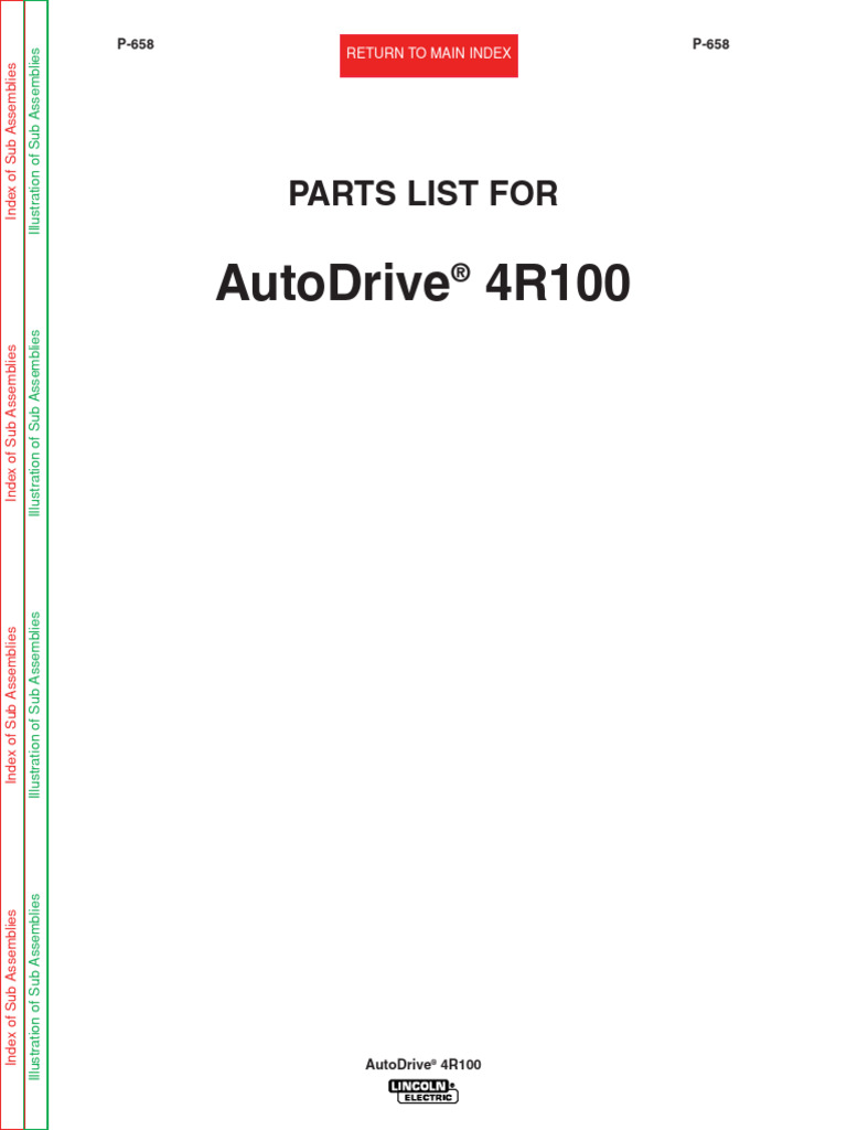 Autodrive 4R100: Parts List For | PDF