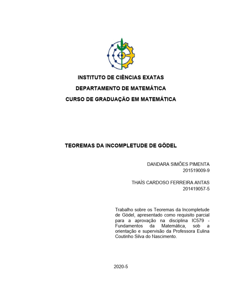 Teorema Da Incompletude de Godel | PDF