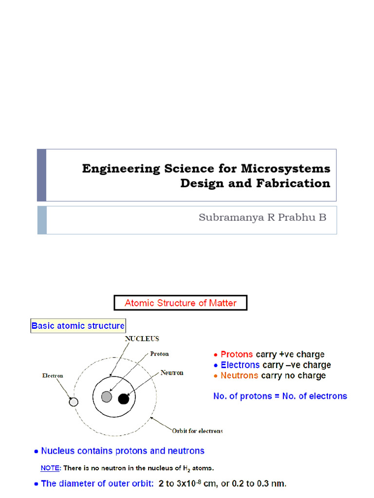 3 4 5 Engineering Science For Microsystems Design and Fabrication | PDF ...