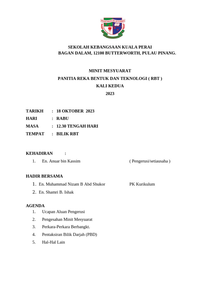 Min Mesy RBT k2 2022 | PDF