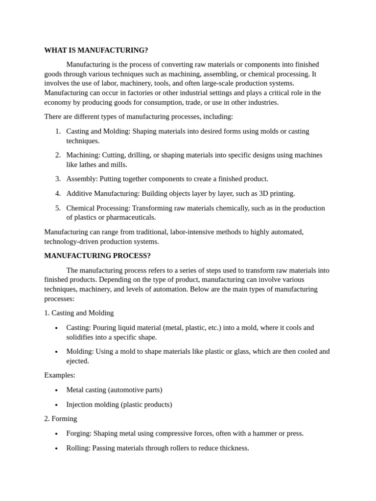 Manufacturing | PDF