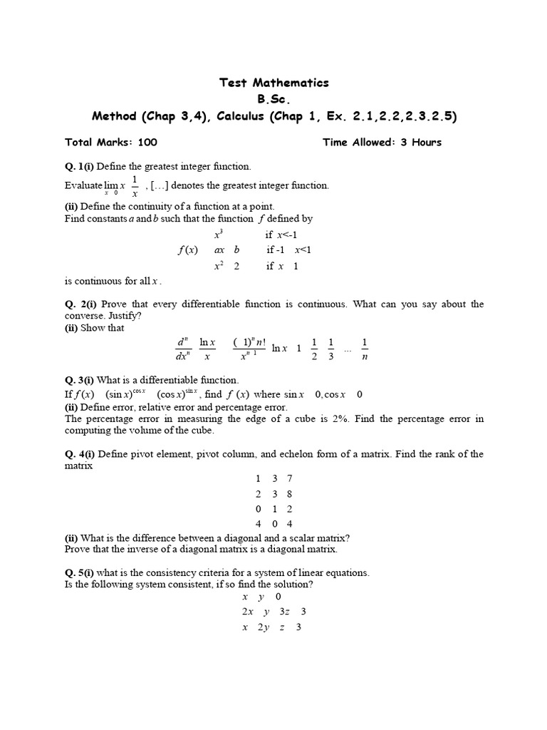 Method Chap03 Chap04 Calculus Chap01 Chap 02 | PDF