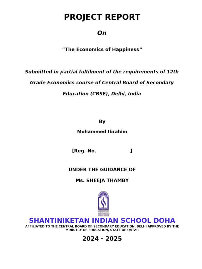 Economics Project - Class 12 | PDF