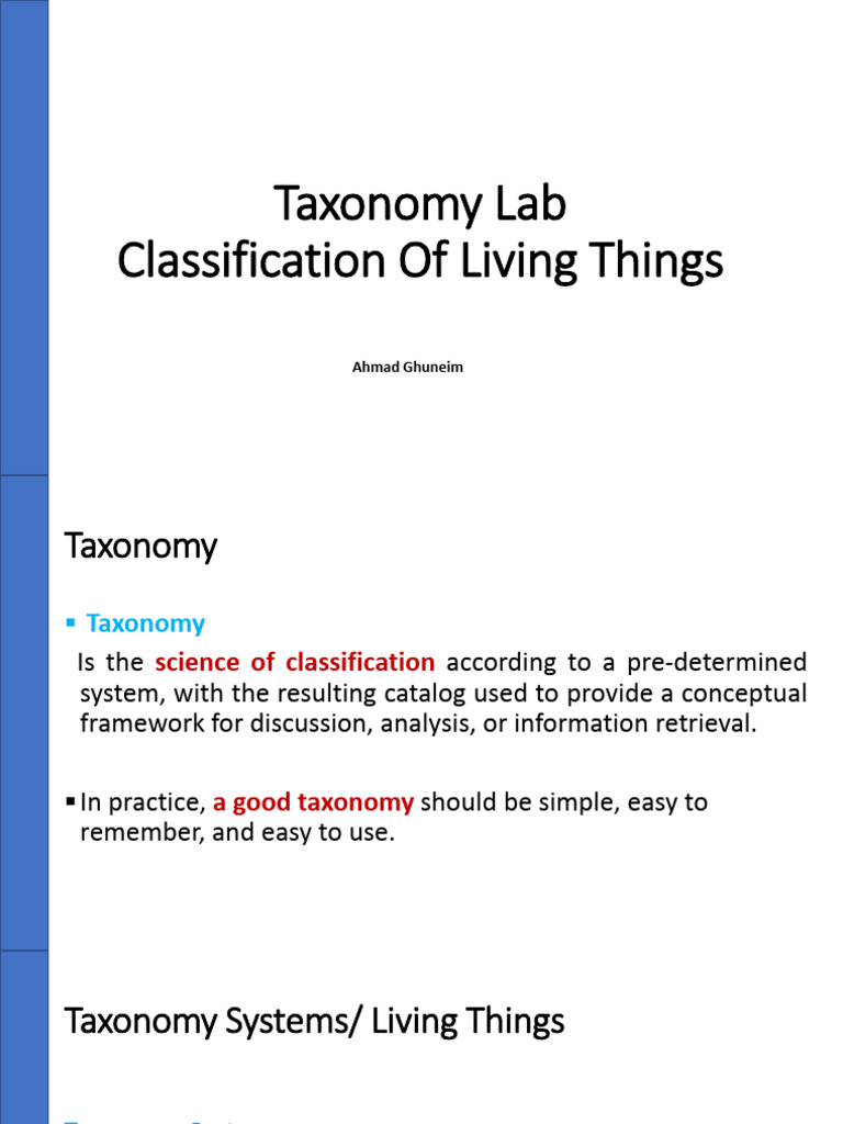Lab 01 Taxonomy | PDF