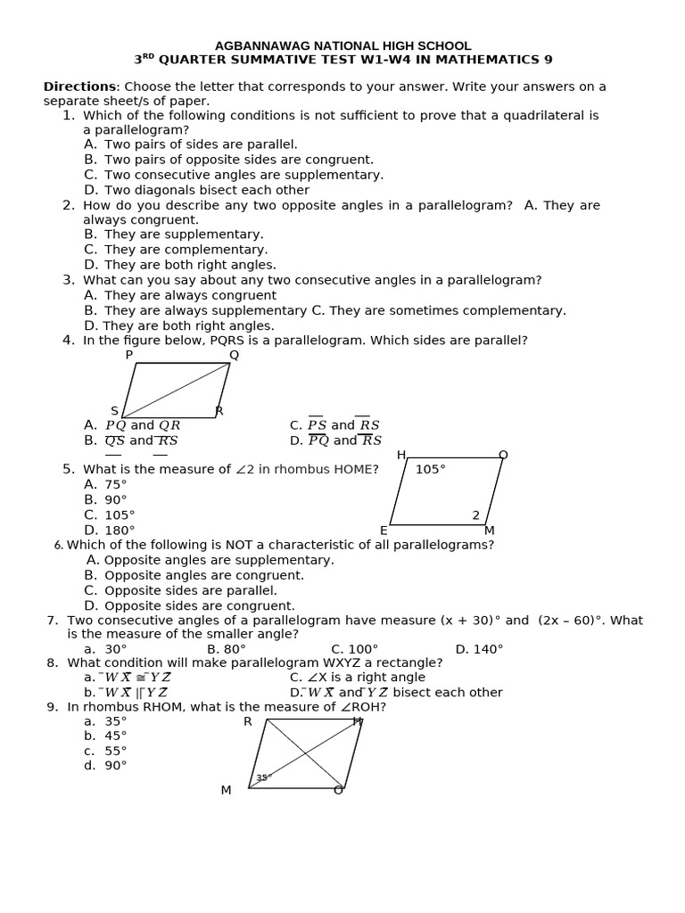 3Q-W1-W4 SUMMATIVE TEST | PDF