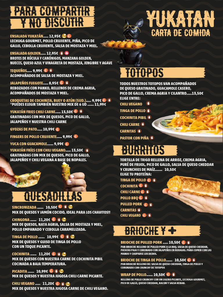Carta Comida Yukatan Alcorcon | PDF