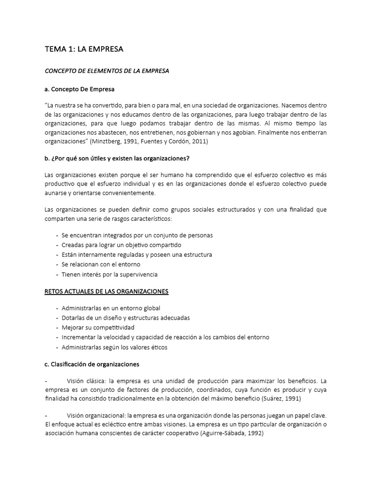TEMA 1_ LA EMPRESA | PDF