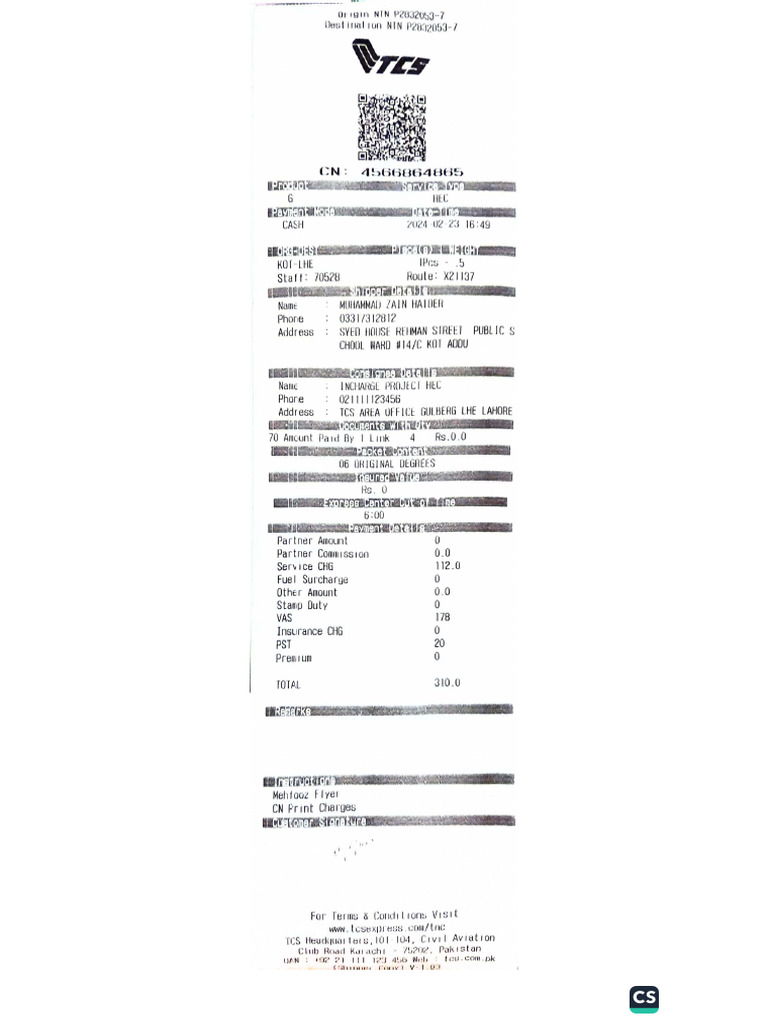 TCS Receipt | PDF