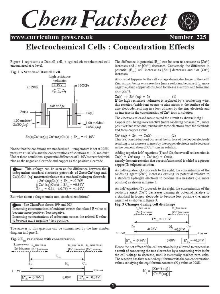 225 Electrochemical Cells | PDF