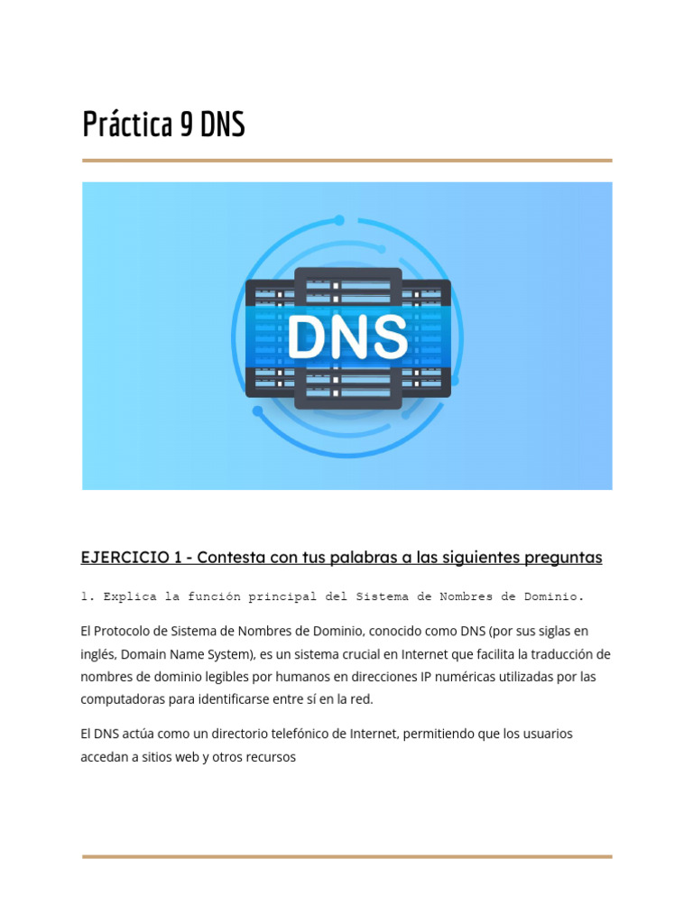 Práctica 9 DNS | PDF