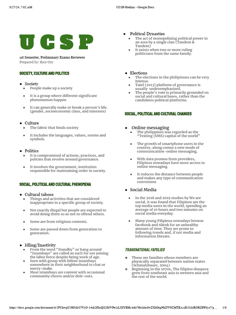 UCSP-Prelims - Google | PDF