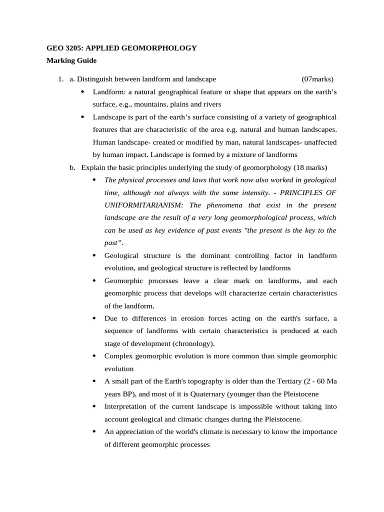 Advanced Geomorphology - Guide | PDF